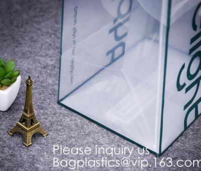 China Custom Design Brand Name Logo Printing Clear Transparent PVC Plastic Shopping Carry Bag with Handle bagease, bagplastics for sale