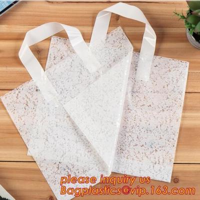 China eco-friendly biodegradable compostable Soft Loop Handle Shopping Garment Recycle Pe Bag,Handle Plastic Bag OEM Plastic B for sale