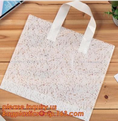 China eco-friendly biodegradable compostable Soft Loop Handle Shopping Garment Recycle Pe Bag,Handle Plastic Bag OEM Plastic B for sale