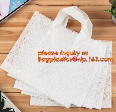 China eco-friendly biodegradable compostable Soft Loop Handle Shopping Garment Recycle Pe Bag,Handle Plastic Bag OEM Plastic B for sale