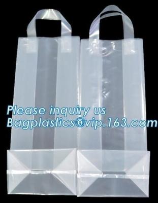 China Rope shopping die cut handle tote bag plastic bag soft loop handle bag,Bottom Gusset Soft Loop Handle Food Plastic Bag w for sale