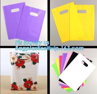 China Custom logo HDPE / LDPE patch handle die cut plastic shopping bag for carrying bread,Die Cut Handle Shopping Bag bagease for sale