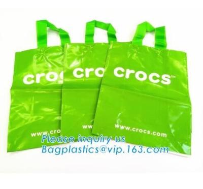 China Manufacturer Custom Logo Printing soft loop handle plastic bag,promotional 100% biodegradable custom printed soft loop h for sale