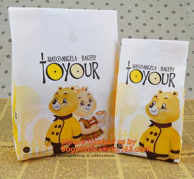 China Custom bread food paper bags with your own logo,Factory Supplier Eco-friendly Kraft Paper Bread Packaging Bag for sale