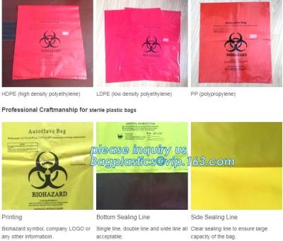 China Biohazardous Bags with Custom Printed for Laboratory Used, disposable Polypropylene Autoclavable Biohazard Bag, bagease for sale