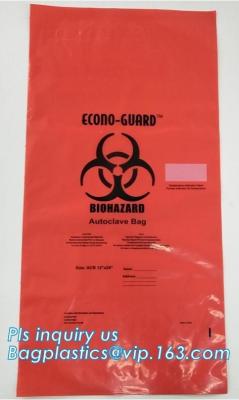 China Large Capacity Red Biohazardous Disposal Medical Waste Plastic Trash Bags on Roll, High temperature resistance 120C Bioh for sale