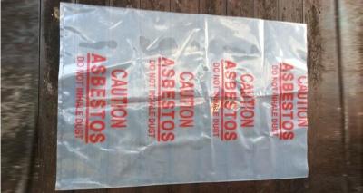China PE packing bag for Asbestos fibers, large size thicker LDPE asbestos remove bags, Large Asbestos Waste Removal Bags, pac for sale