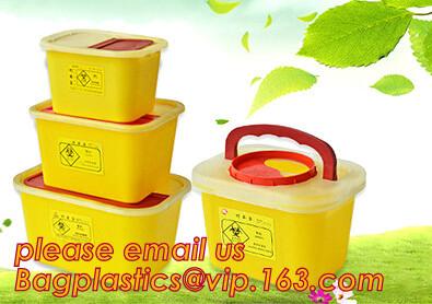 China Square sharps container, medical disposal bins, needle container, Disposable Hospital Biohazard Sharp Collector Waste Bi for sale