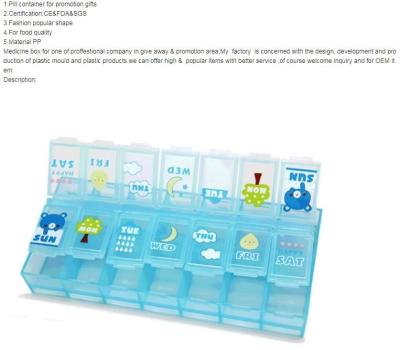 China one day 4case detachable pill container pill case medicine box, one day 2case vsafety lock plastic pill container pill c for sale