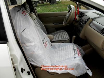 China Interior Protection Automotive Seat Cover,Plastic Seat Covers Protector Mechanic Valet, Pack of100,Auto Seat Protector for sale
