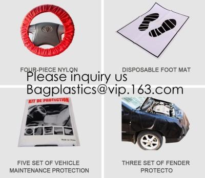 China Disposable Plastic Car Cover with Elastic Band Medium Size, Kit De Protection, Car Clean Kit, car protection disposable for sale