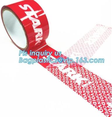 China Tamper Proof Security Seal Tape Warranty Void Tape,hidden message OPENVOID/VOID tamper evident security tape bagease for sale