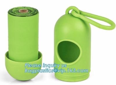 China biodegradable plastic pet cat dog waste bag drawstring dog poop bag leak-proof pick up bag, Refill and Leash Clip Degrad for sale