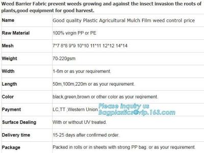 China plastic agricultural mulch film, weel control fabric roll,prevent weed growing,weed barrier fabric,Weed Control Folding for sale
