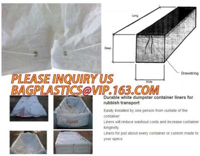 China 21'Lx8'Wx8'H PE drawstring dumpster container liners for 4mil open top white drawstring dumpster container liners BAGEAS for sale