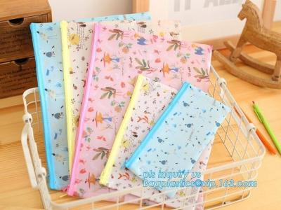 China PVC file bag pencil case file folder documents filling bag office school suppllies stationery bag, A4 zipper stationery for sale