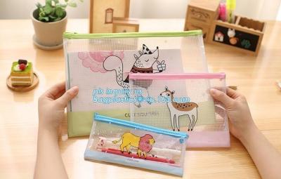China Customize Mesh PVC Pencil Bag A4 Travel Passport Pouch, Plastic ziplock document file bag for sale