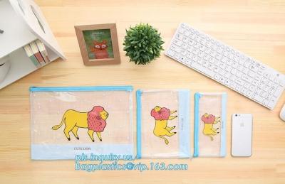 China Customize Mesh PVC Pencil Bag A4 Travel Passport Pouch, Plastic ziplock document file bag for sale
