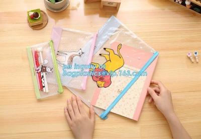 China zipper PVC file bag with ESD anti static function A4, printing pvc document bag/ mesh/ soft bag, high temperature resist for sale