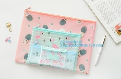 China A3/A4/A5/A6/B4/B5/B6/B8 Zipper gridding Mesh Bag File Document Bag School Office Supply PVC File Folder for sale