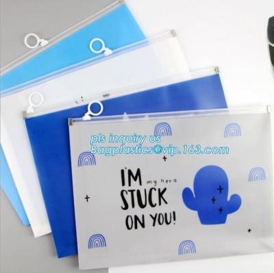 China stationery bags file zipper bag, Frosted Plastic EVA Garment Packing Bag, Suit Clothes Bags With zipper slider, Slider Z for sale