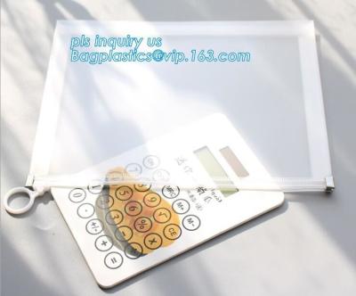 China custom stationery frosted pvc bag with slider, Handy briefcase slider bag / trendy handle sling bag, /zipper slider plas for sale