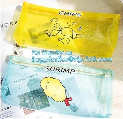 China customize printed pvc vinyl frosted polybag with black color slider zipper ziplock closure, Pouch with black slider zipp for sale