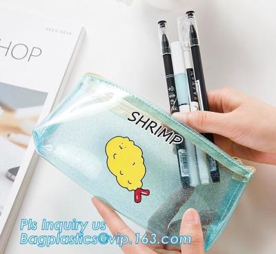 China customize printed pvc vinyl frosted polybag with black color slider zipper ziplock closure, Pouch with black slider zipp for sale