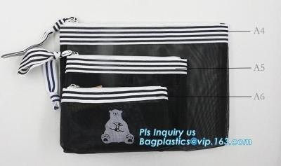 China PVC Mesh File Bag With Closure Zipper File Folder Bag, Promotional hot PVC Plastic File Document Bag with Zipper lock me for sale