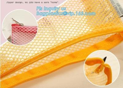 China promotional zipper bag mesh file bags organizer, eco-friendly PVC A4 mesh material case file document bag, Nylon mesh do for sale