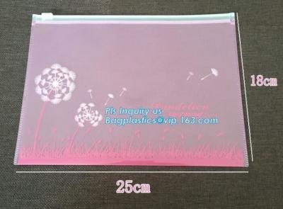 China unique design coloful printed clear pvc plastic slider hook hanging zipper bag, Slider Zipper Bag with Custom Logo for sale