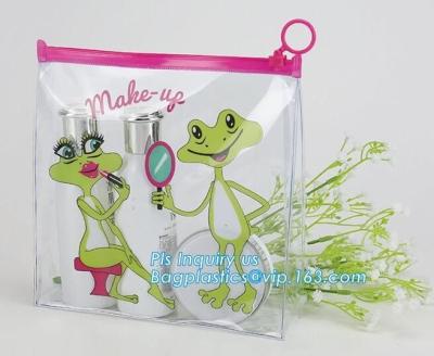 China plastic bag with zip lock for cosmetic, slide lock poly bag, standing up zip customized color pvc bag for cosmetics for sale