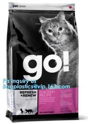 China Stand Up Dog Food Feed Packaging Bag With Tear Off Slider Seal, FDA Grade High Barrier Aluminum Foil Side Gusset Quad Se for sale