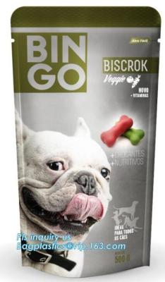 China slider zipper flat bottom pet food bag, 5kg large quad seal pouch,flat bottom top quality resealable dog food packaging for sale