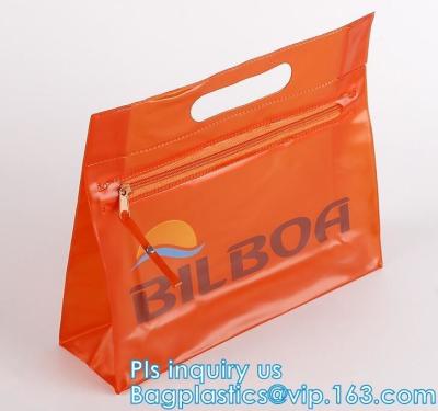 China vinyl a3 / a4 / a5 plastic pvc mesh zipper bag, Eco-friendly Slider Zipper Flat Plastic Bag For Document or Swimwear, zi for sale