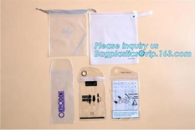 China oxo biodegradable clear pvc slider zip bags, stationery handle bags with slider zipper, PU Clear EVA cosmetic Zipper Bag for sale
