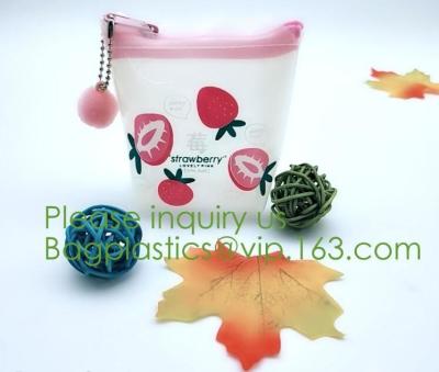 China Zipper PVC Packing Bags,Padded Zipper Bag Transparent Zip Lock Pouch PVC Ziplock Packaging Bag,custom pink/white/black l for sale