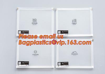 China hot selling cheap A4, A5, A6, B5 transparent plastic pe zip lock files bag /zip wallet with printing for sale