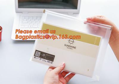 China hot selling cheap A4, A5, A6, B5 transparent plastic pe zip lock files bag /zip wallet with printing for sale
