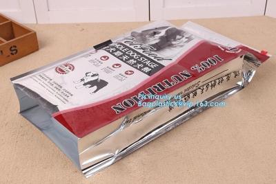 China Customized Resealable Zipper Top Flat Bottom Side Gusset Standing Up Plastic Pet Dog Food Packaging Bag, slider ziplock for sale