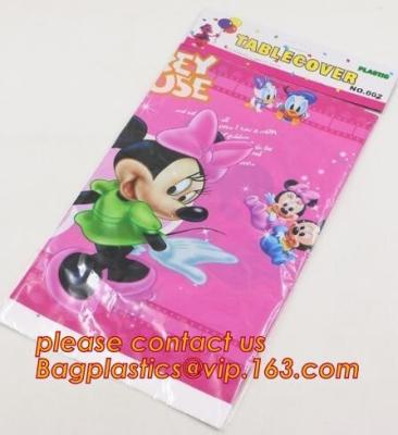 China Birthday tablecloth Cartoon kids happy birthday party plastic tablecover supplies, ZLDECOR Lovely 108cm disposable Birth for sale