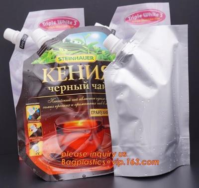China reusable kids liquid snack packaging biodegradable drink detergent Juice stand up spout pouch bag with for sale