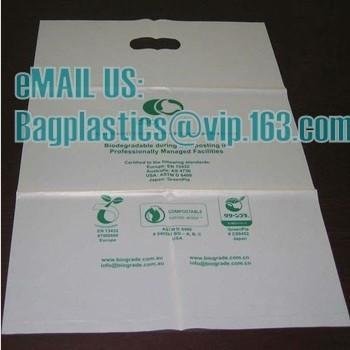China compostable custom printed t-shirt plastic bag with own logo, cornstarch made 100% biodegradable for sale