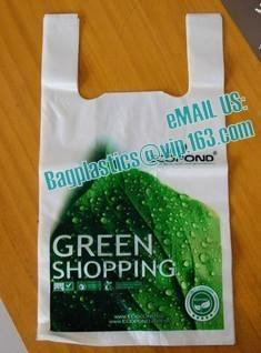 China compostable garbage bag, compostable biodegradable HDPE vest carrier plastic T-shirt shopping bag for sale