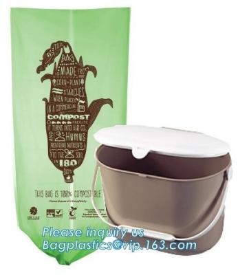 China Compostable Caddy Liners plastic Garbage Bag on Roll, biodegradable compostable garbage bag for construction wastes for sale