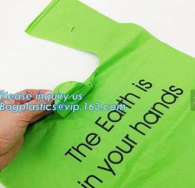 China Factory supply 100% biodegradable t-shirt garbage bag,corn starch plastic compostable trash bag for sale