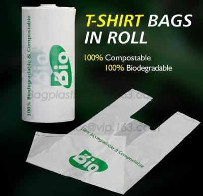 China Cornstarch 100% compostable bio degradable vest shopping plastic bags, Compostable Vietnam Shopping Packed Bags for sale