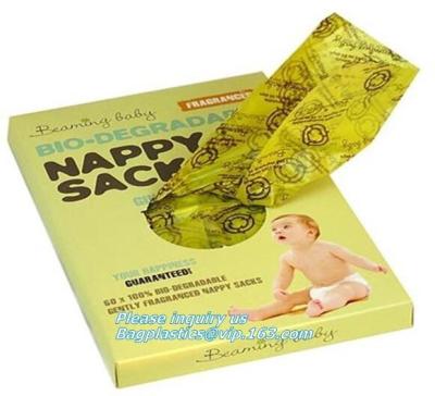 China Scented Baby Disposable Diaper Refill Bags, Diaper waste Bags,Unscented,Anti-Microbial, En13432 home compost biodegradab for sale