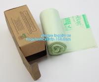 China Eco friendly biodegradable plastic compostable garbage bags on roll, Compostable Disposable Colored Plastic Garbage Bag for sale