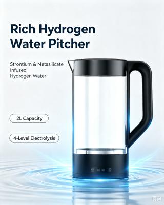 China Portable Rich Hydrogen Water Generator Bottle, 2500ppb High Hydrogen Concentration, Double‑Layer Glass Hydrogen‑Oxygen Separation Water Cup with Dupont Ion Membrane for sale